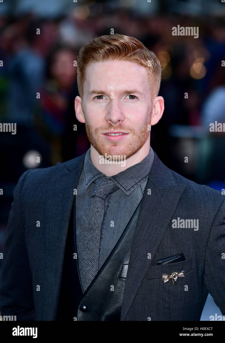 Neil Jones attending the world premiere of The Girl On The Train at ...