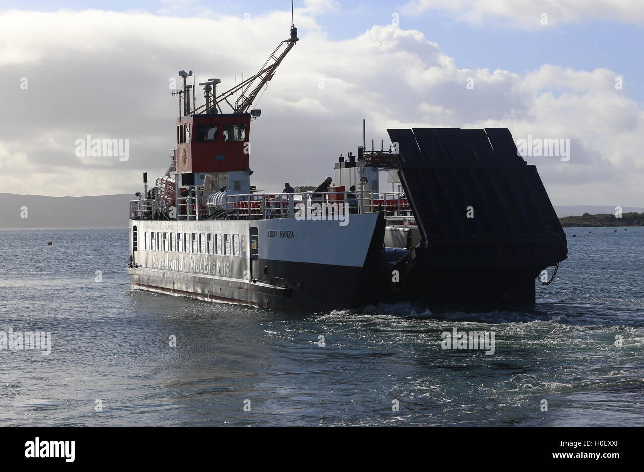 Calmac ferry MV Loch Ranza departing Ardminish Isle of Gigha Scotland ...