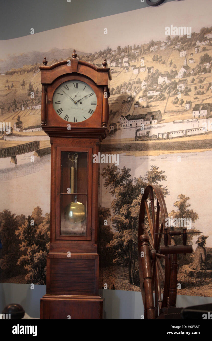 Old pendulum clock displayed in history museum in Lynchburg, Virginia ...