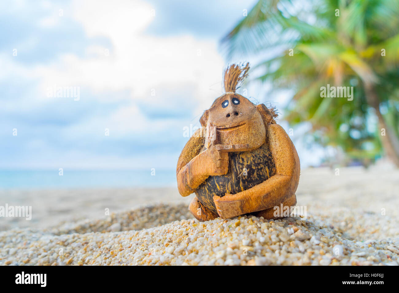 Coconut monkey on the beach in THailand Stock Photo - Alamy