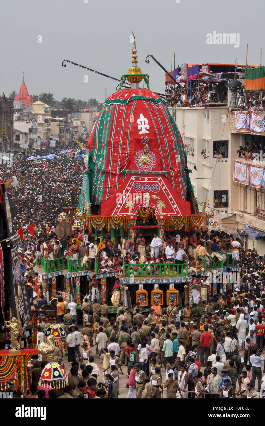 Puri, Odisha, India- July 3, 2011:Richly decorated chariot of Lord ...