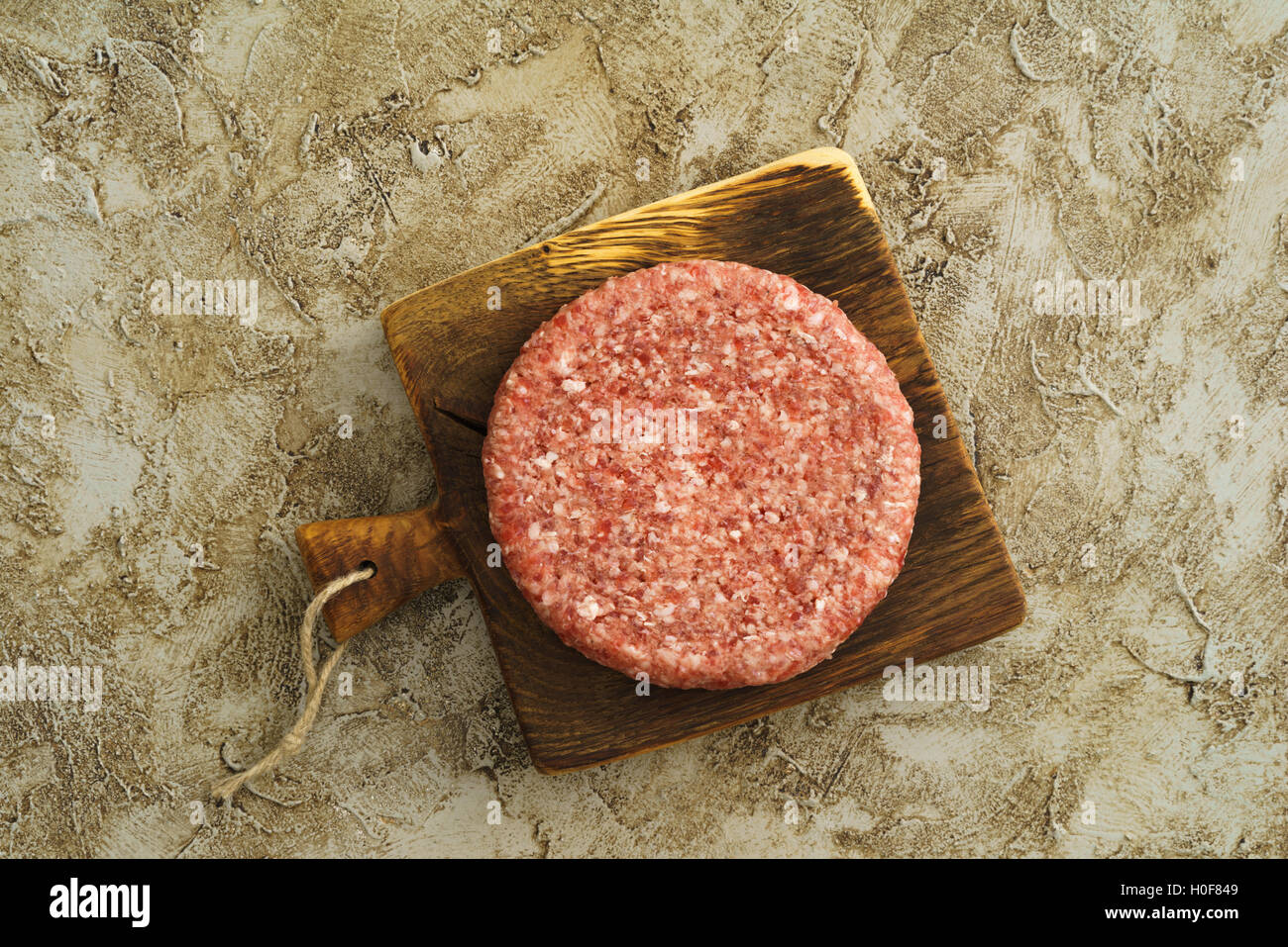 Beef burger patty Stock Photo - Alamy