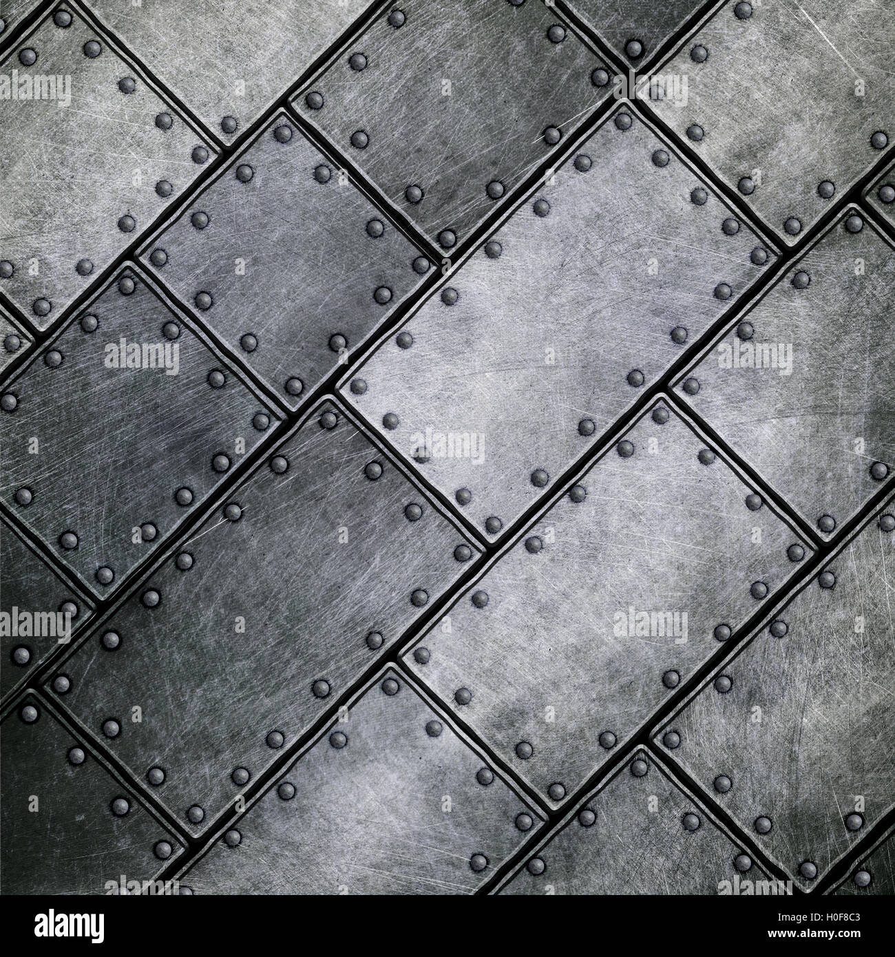 grunge metal plate with pin 3d illustration. background and texture ...