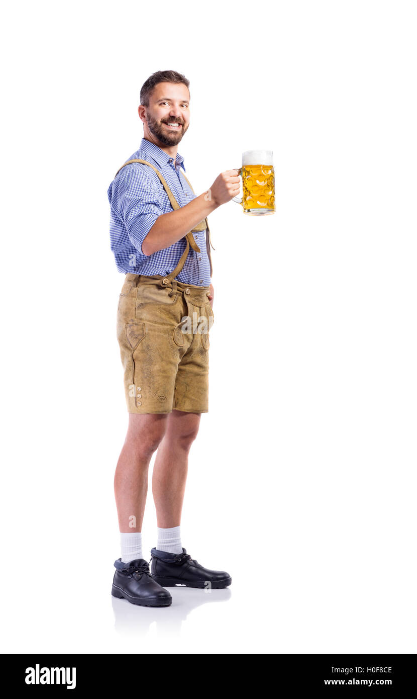 Man beard holding blue Cut Out Stock Images & Pictures - Alamy