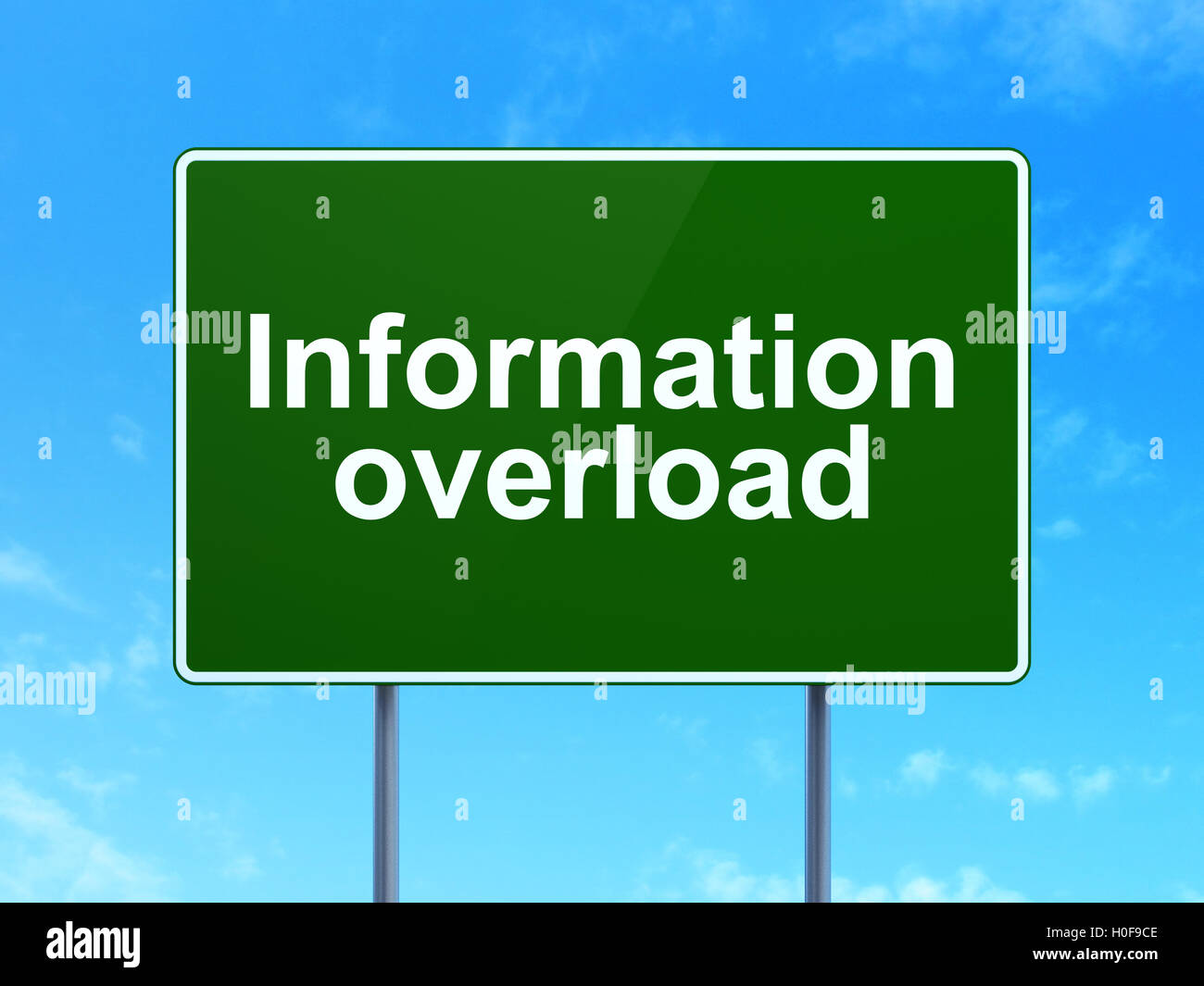 Information concept: Information Overload on road sign background Stock ...