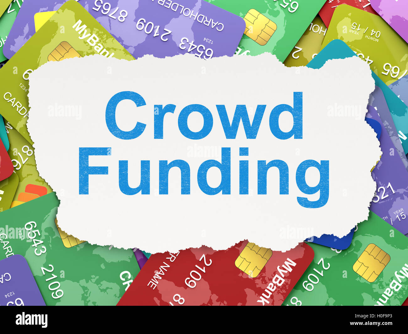 Finance concept: Crowd Funding on Credit Card background Stock Photo ...