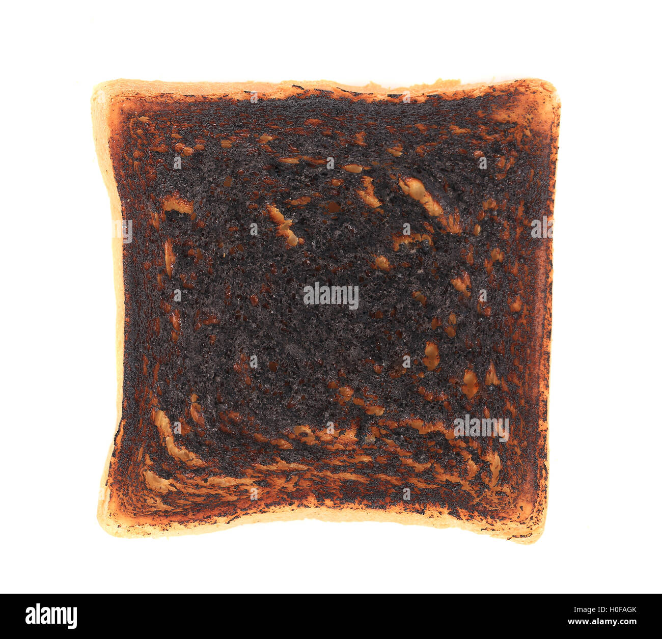 Close up of slice burned toast Stock Photo - Alamy