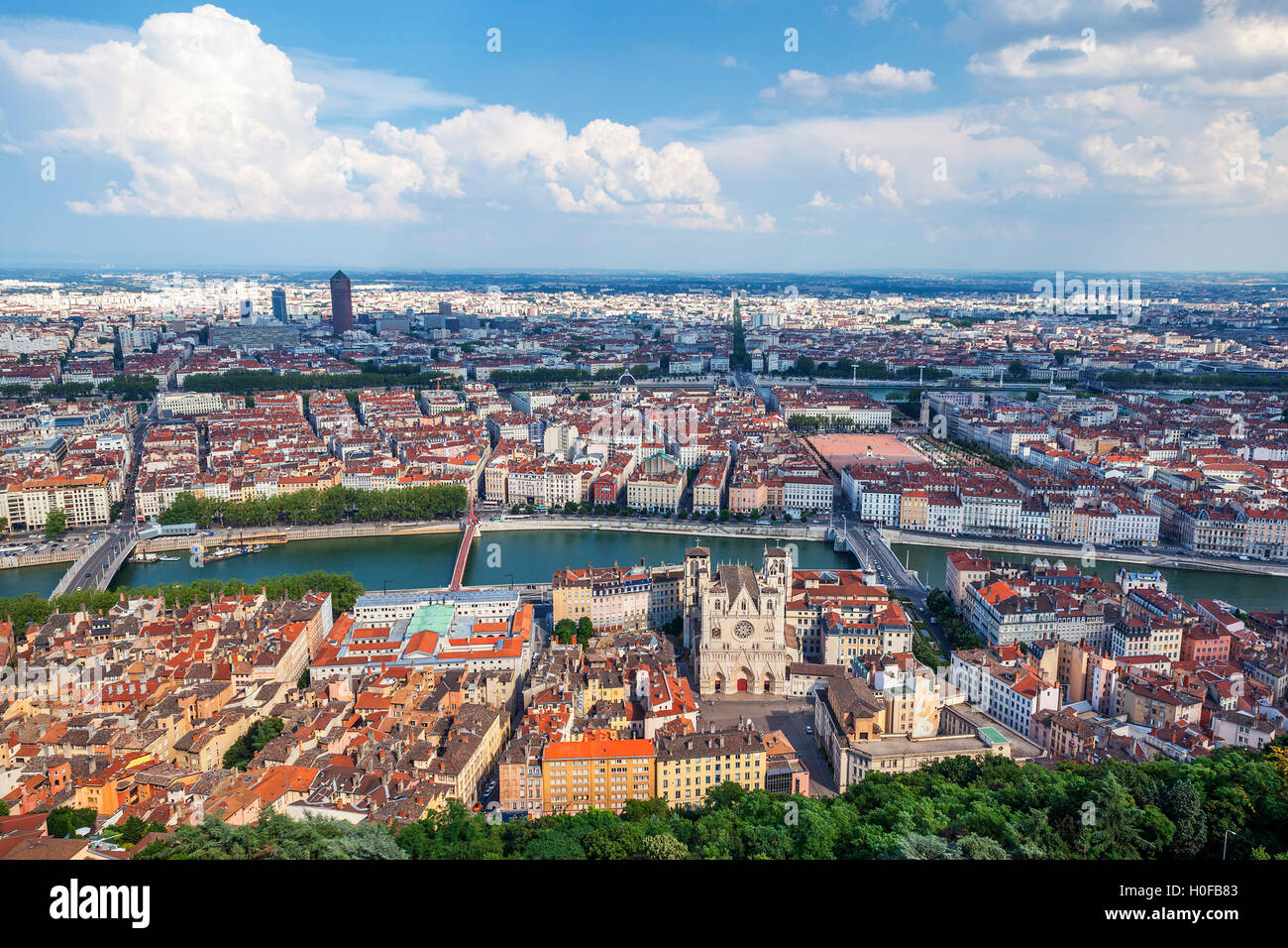 The most famous view of Lyon Stock Photo - Alamy