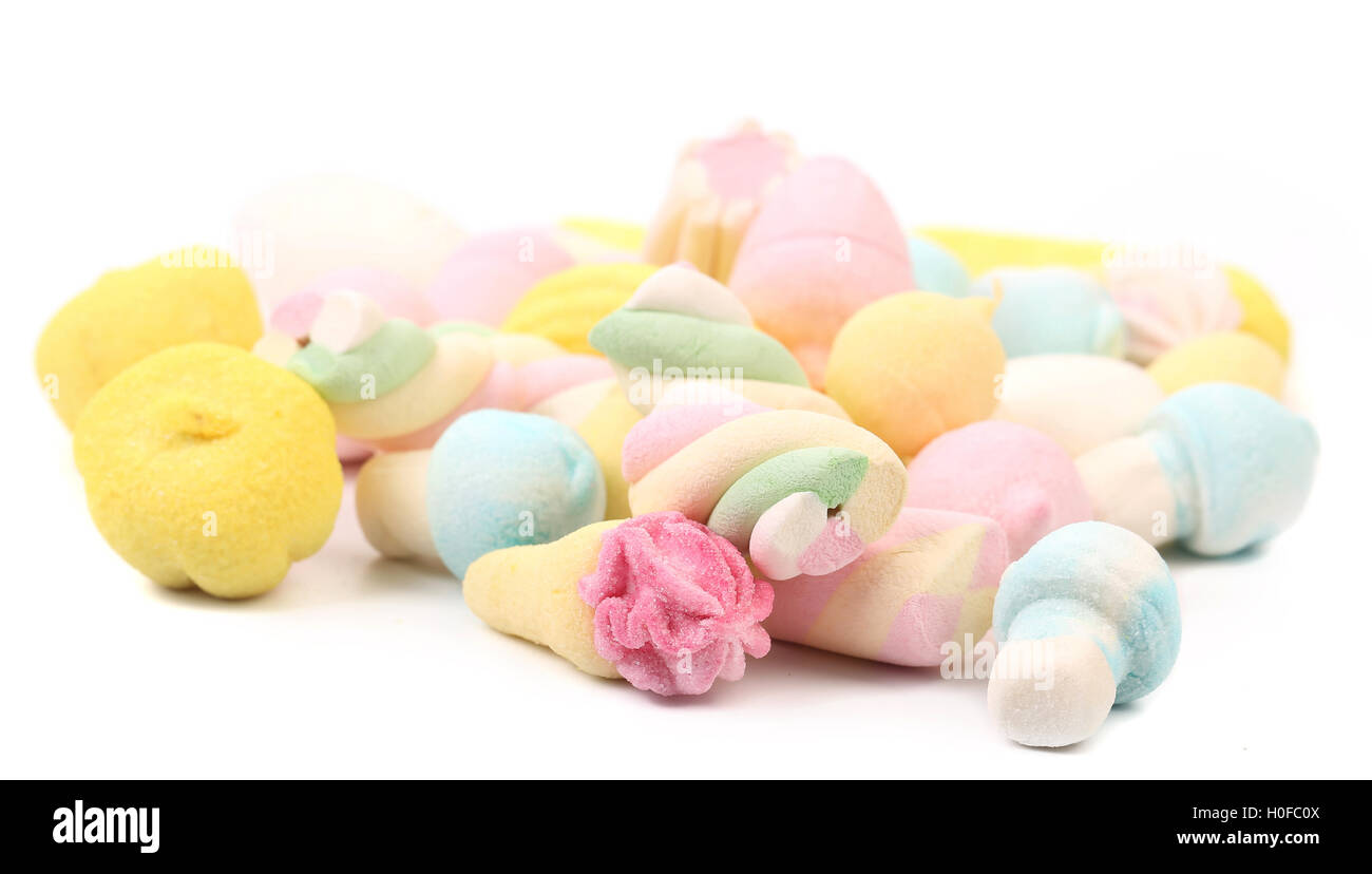 Different colorful marshmallow close up Stock Photo - Alamy