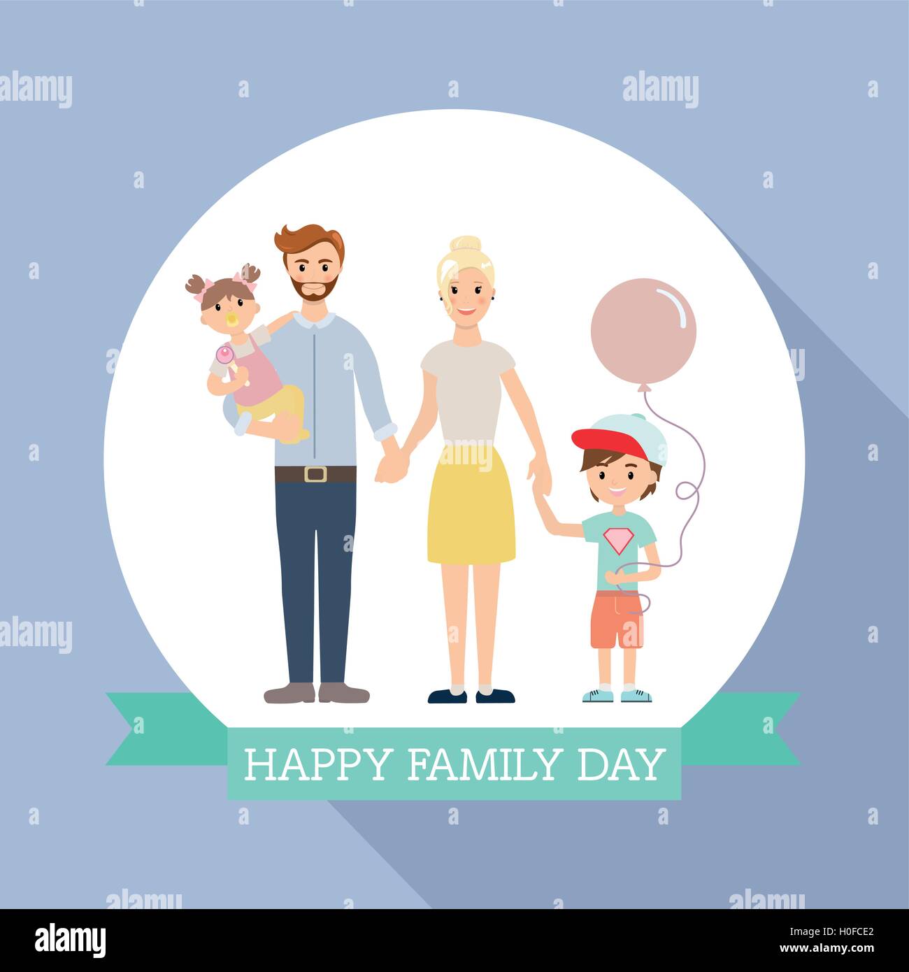 Modern family with children flat design Stock Vector Image & Art - Alamy