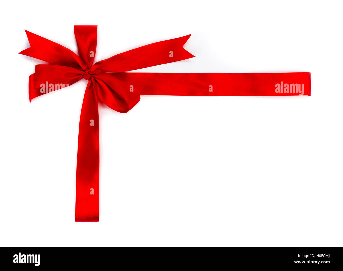 Red ribbon by bow Stock Photo - Alamy