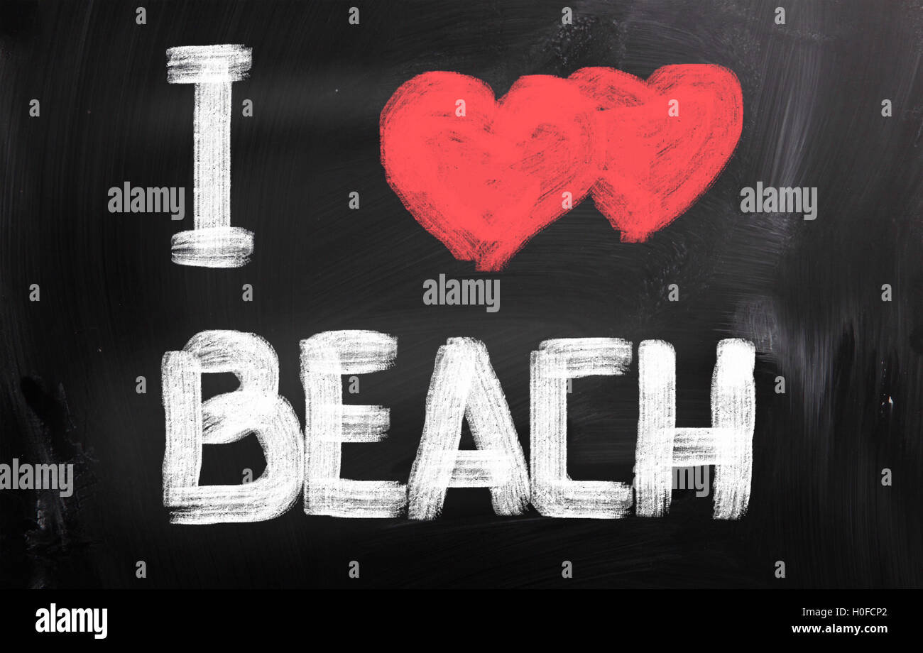 I Love Beach Concept Stock Photo - Alamy