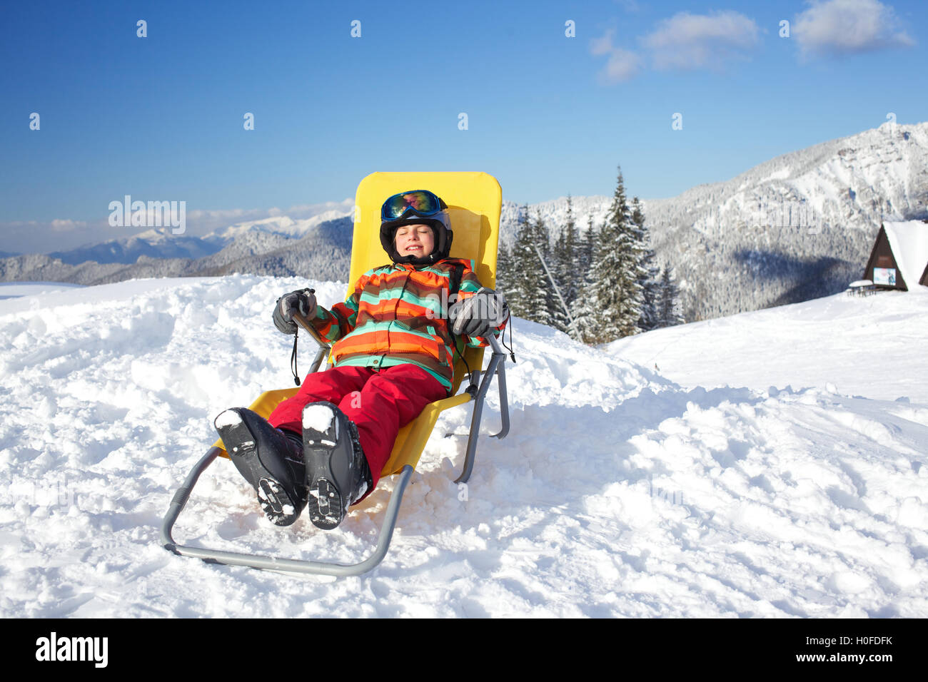 Winter, ski, sun and fun Stock Photo - Alamy