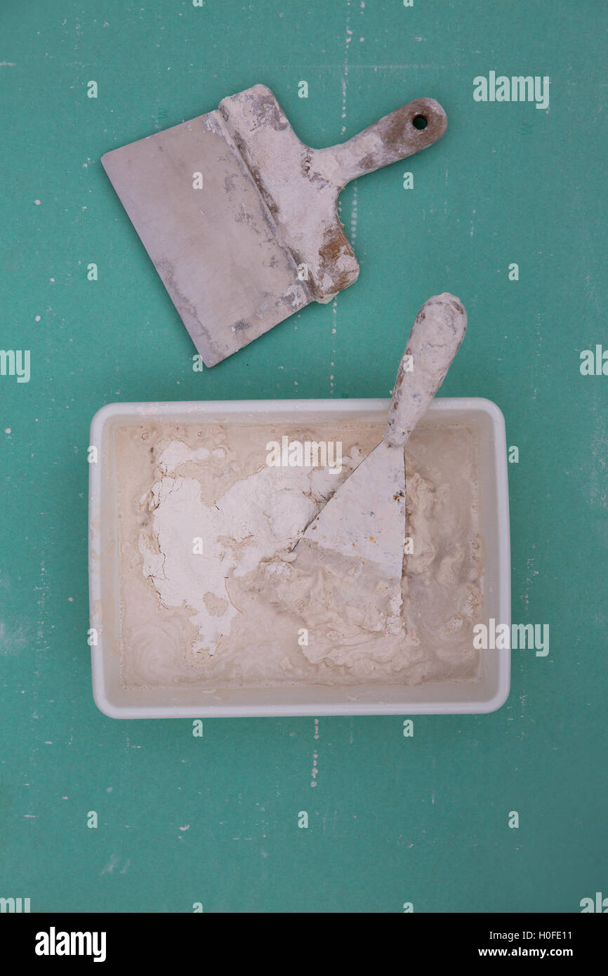 Platering tools for plaster like plaste trowel spatula Stock Photo - Alamy