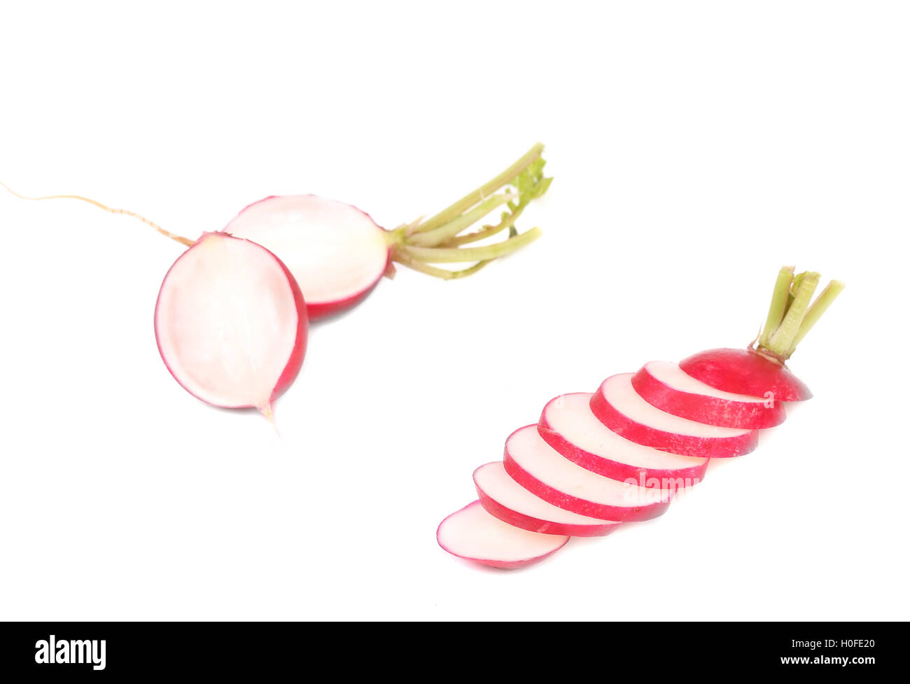 Vertical lined radish slices Stock Photo - Alamy