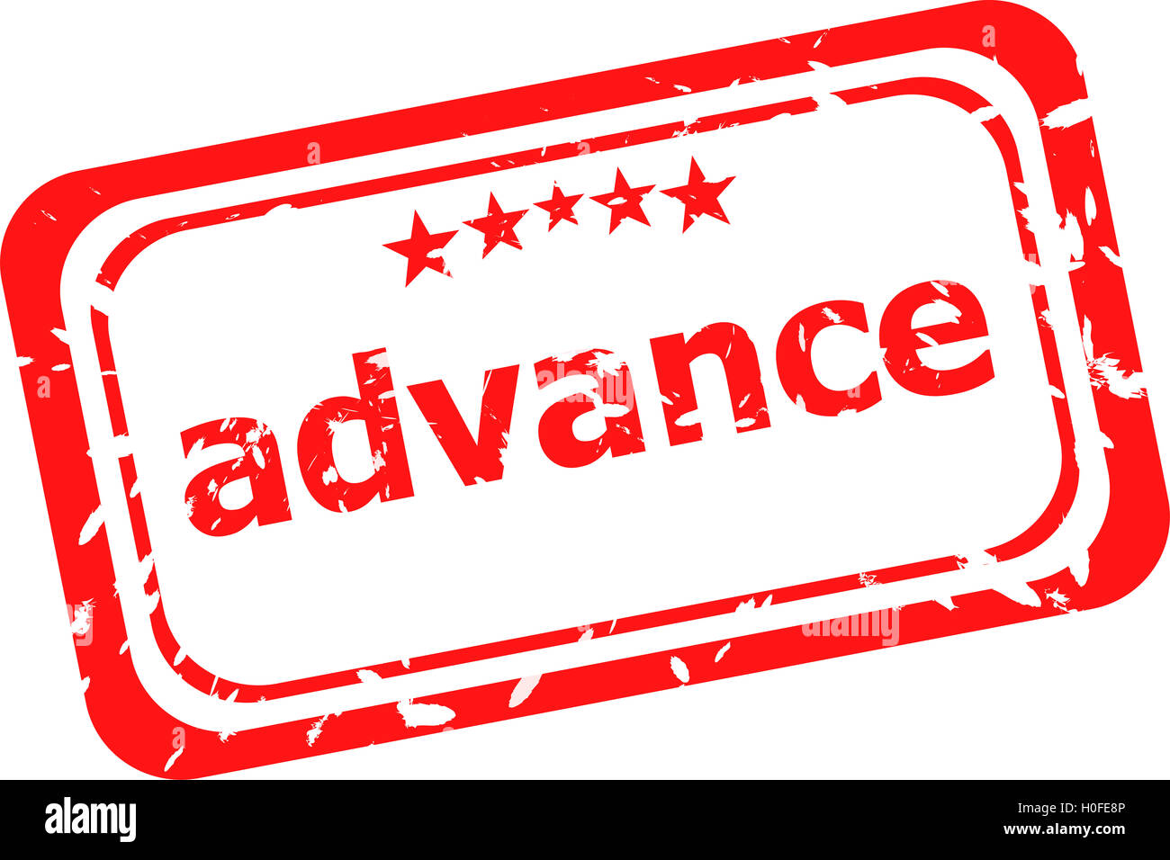 red rubber stamp with advance word Stock Photo - Alamy