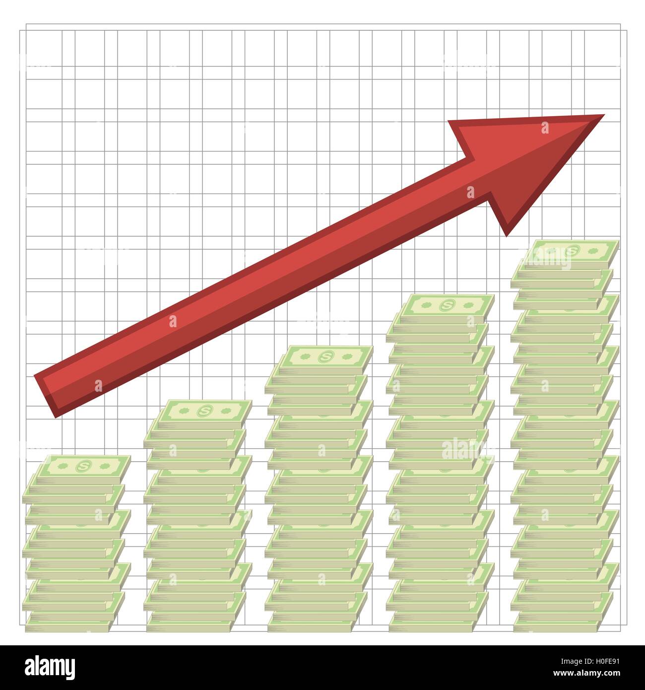 Growth of Dollars. American Banknotes. Cash Money Stock Vector Image ...