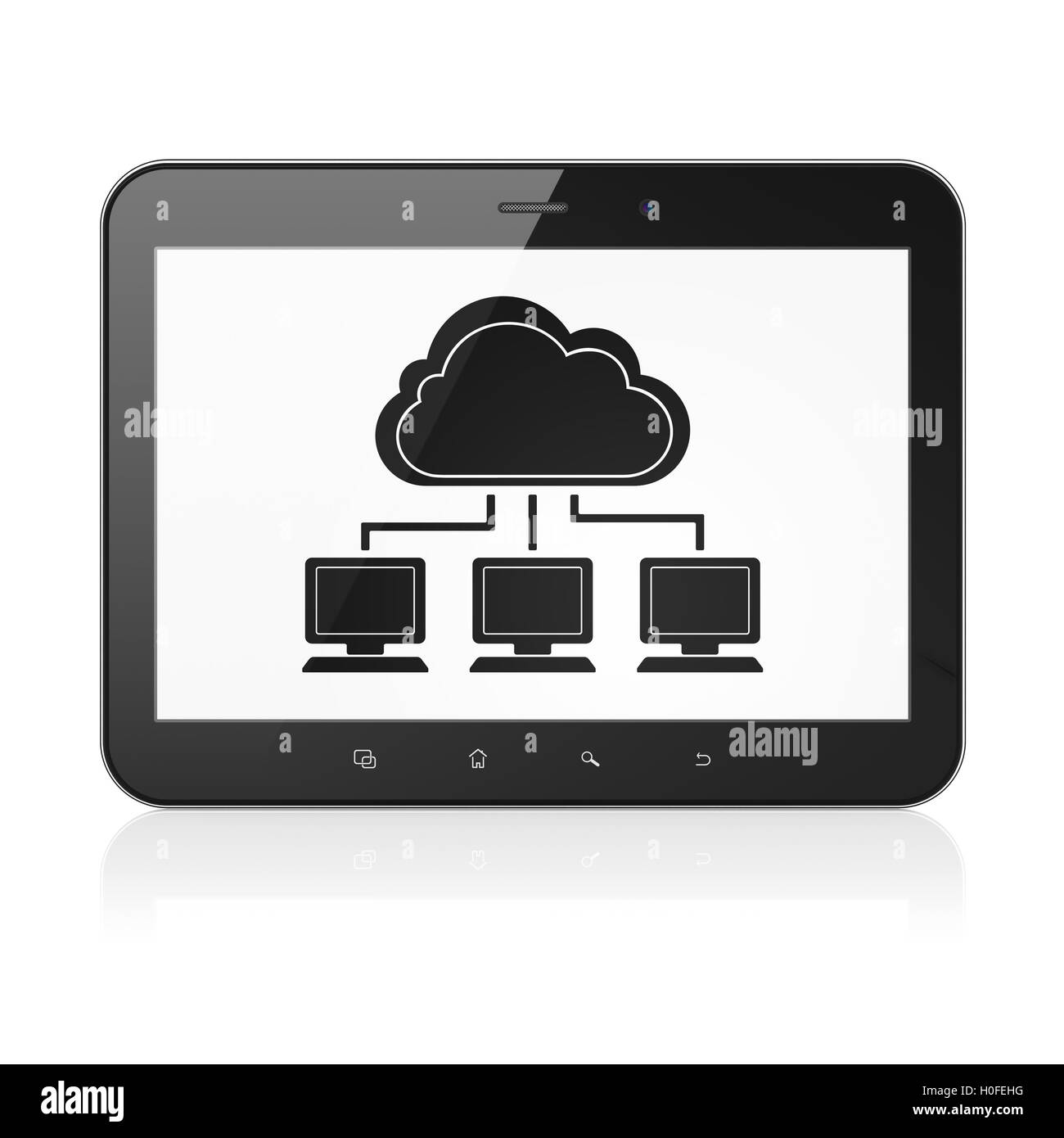 Cloud technology concept: Cloud Network on tablet pc computer Stock ...
