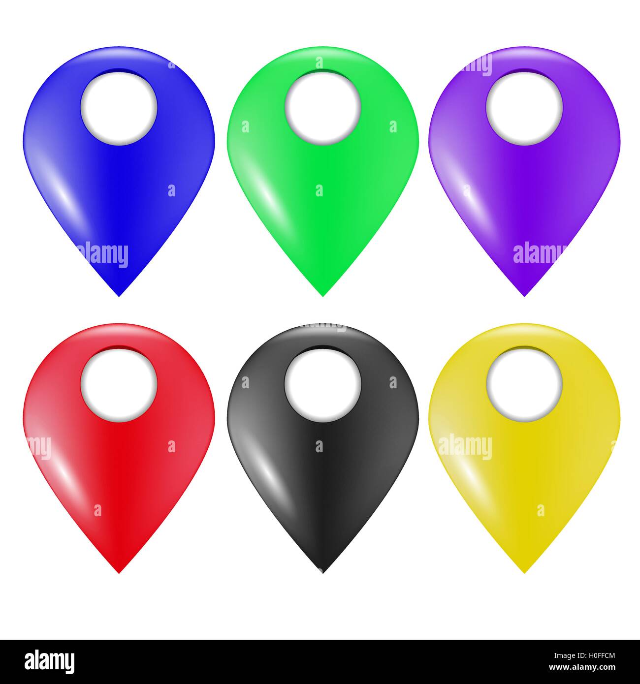 Set of Colorful Marker Icons Isolated Stock Vector Image & Art - Alamy