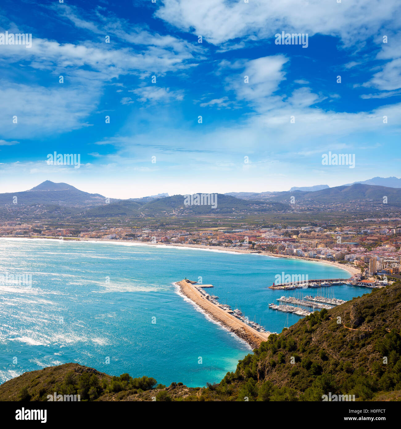 Javea in Alicante aerial view Valencian Community of spain Stock Photo ...
