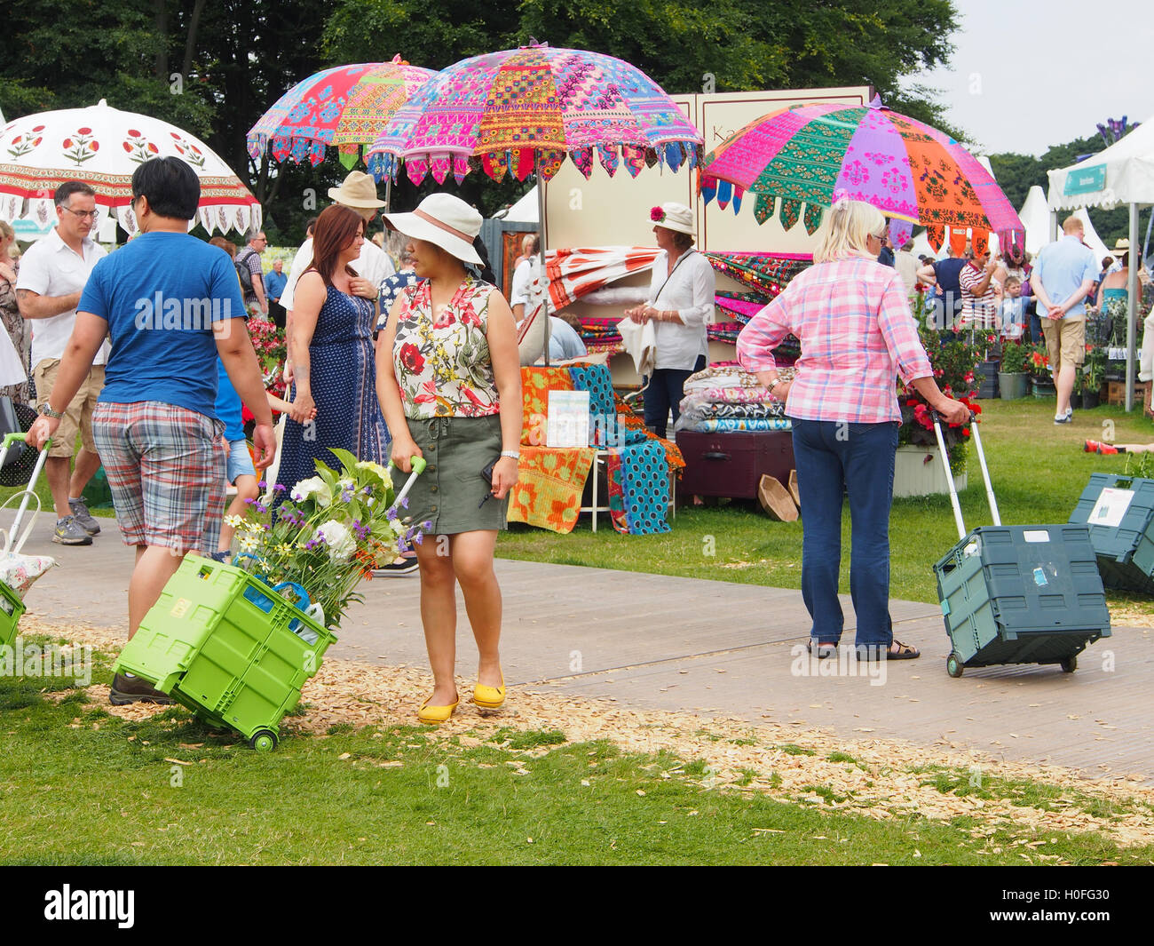 Exhibit Of Ornamental Garden Parasols In Exotic Colourful Designs At