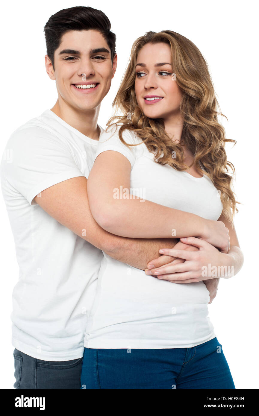 Indoor portrait of young pair Stock Photo - Alamy
