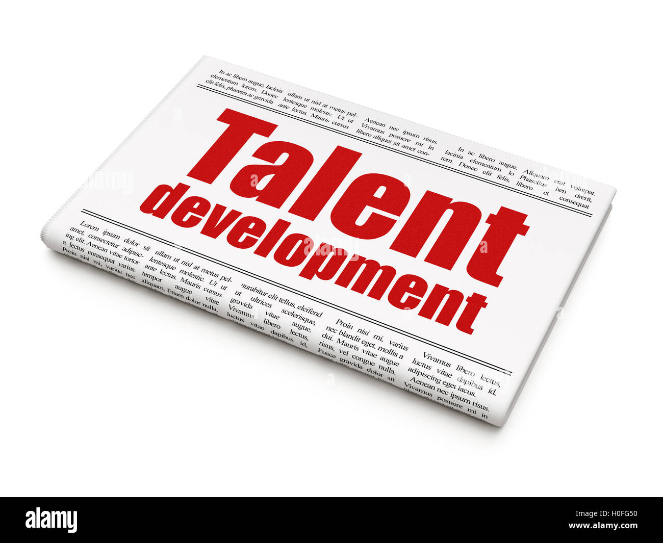 Education concept: newspaper headline Talent Development Stock Photo ...