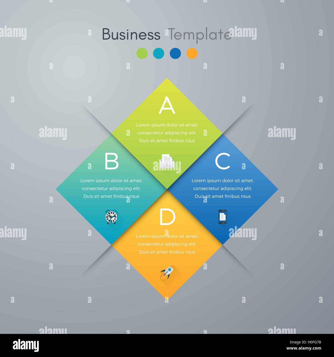 Vector illustration of four square infographics Stock Vector Image ...