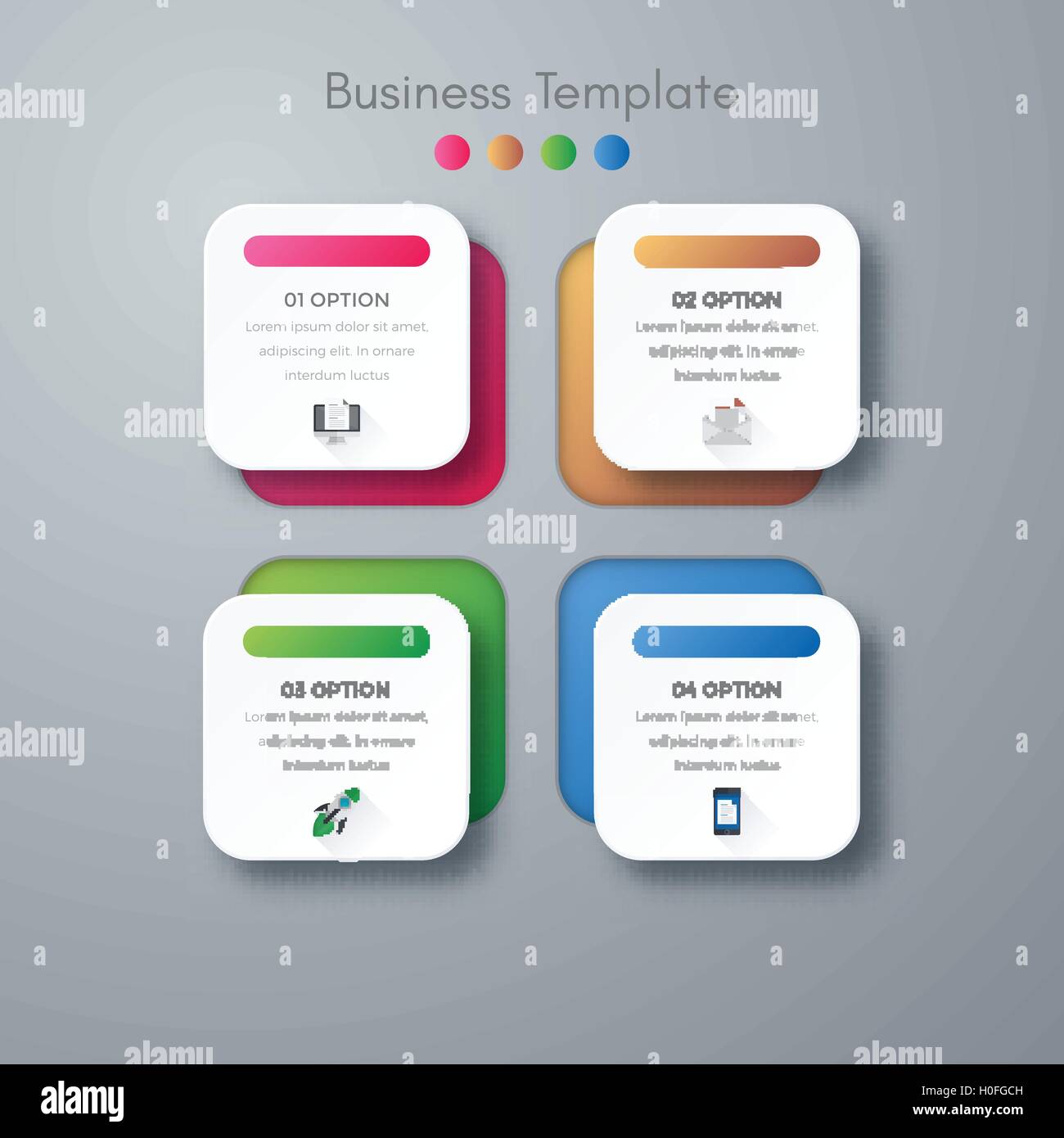 Vector illustration of four square infographics Stock Vector Image ...
