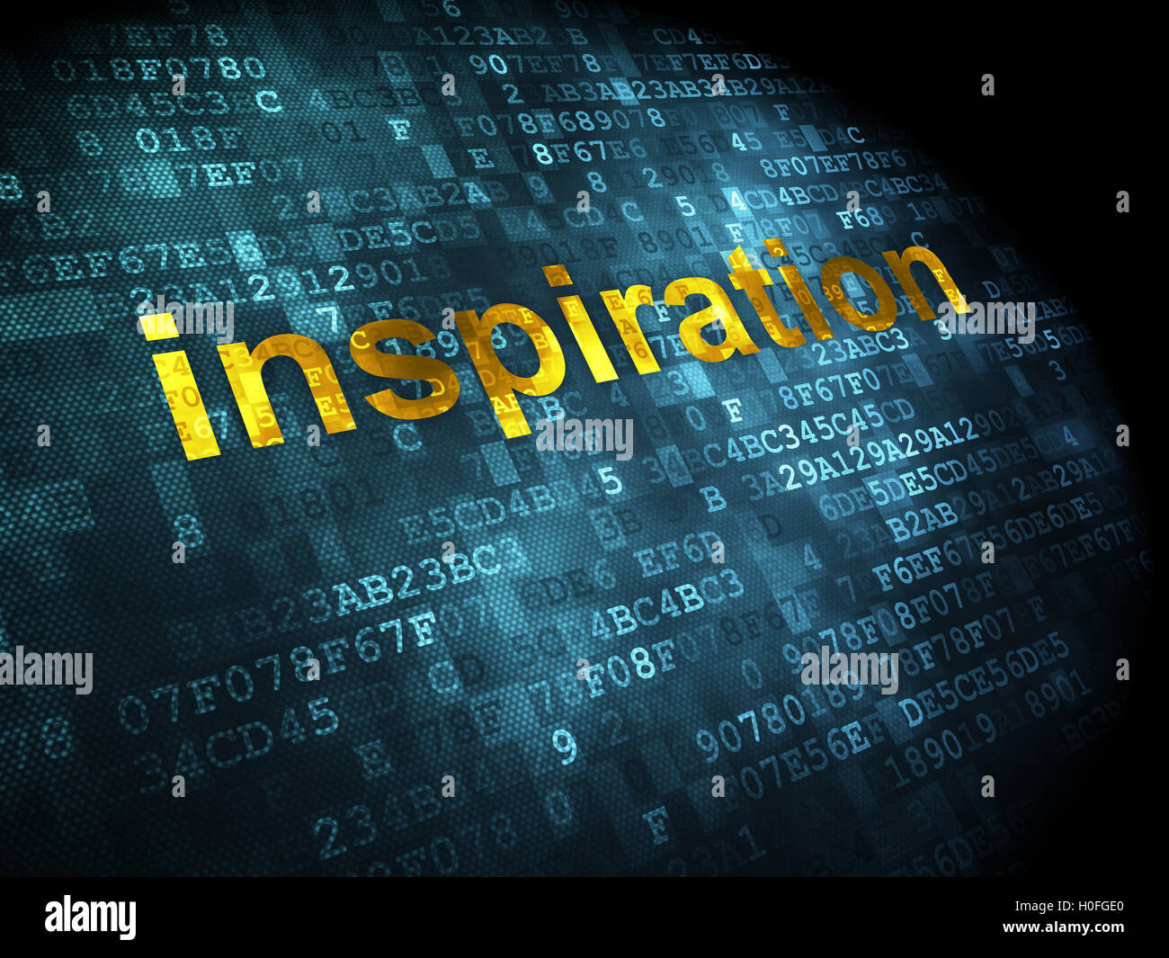 Advertising concept: Inspiration on digital background Stock Photo - Alamy