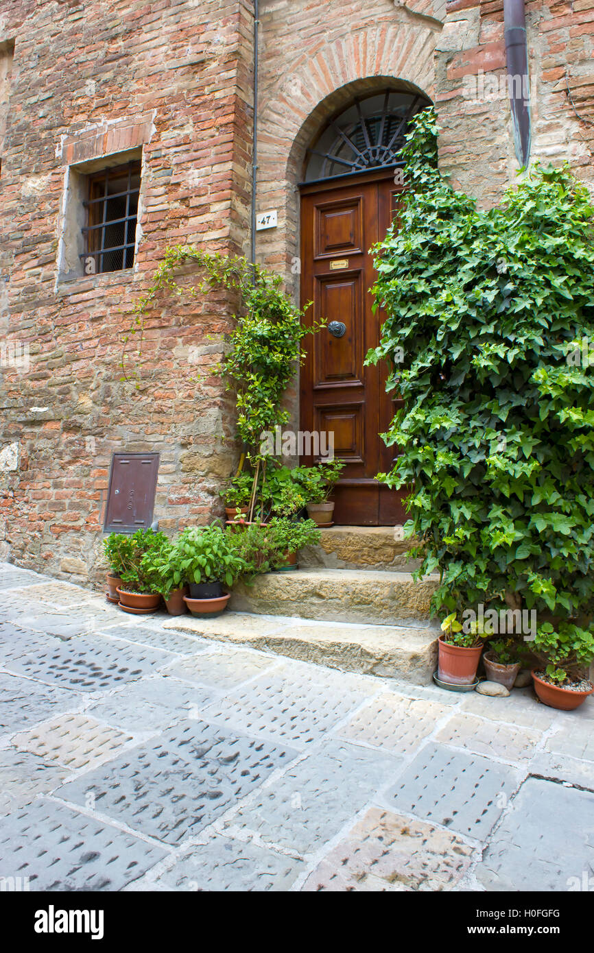 lovely tuscan street, Montepulciano, Italy Stock Photo - Alamy