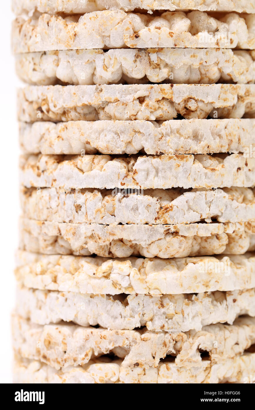 Stack of puffed rice snack Stock Photo - Alamy