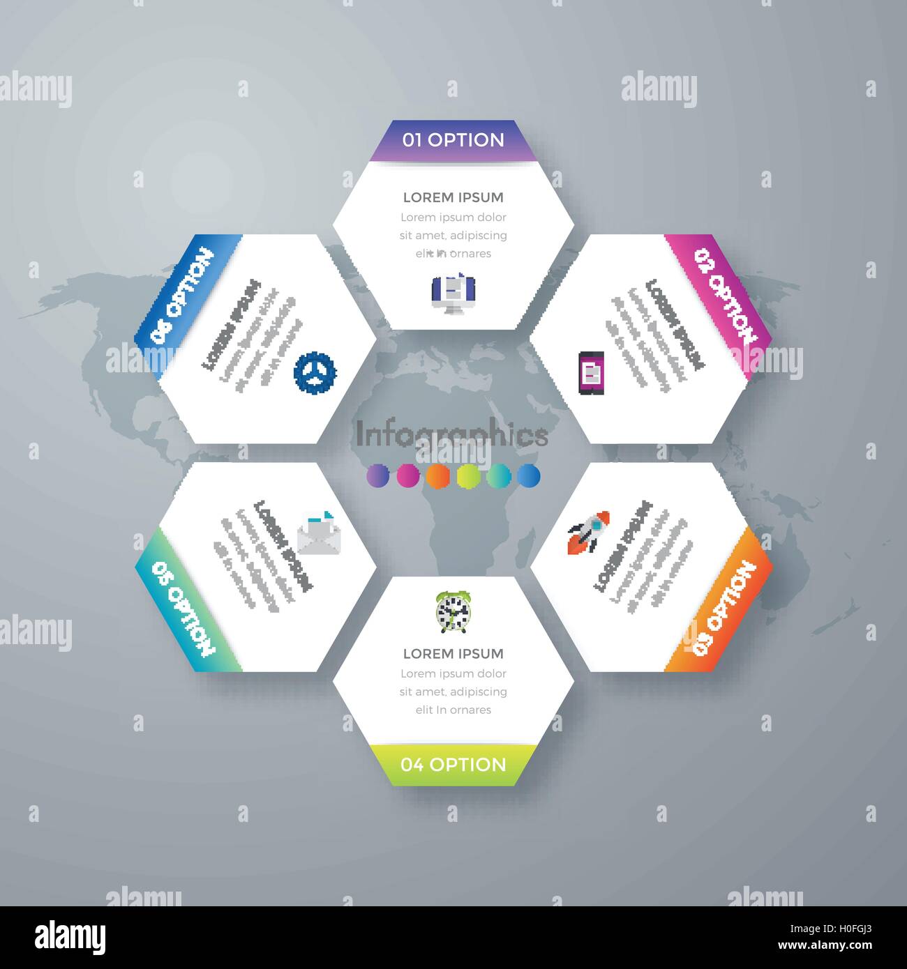 Vector illustration infographics six options Stock Vector Image & Art ...