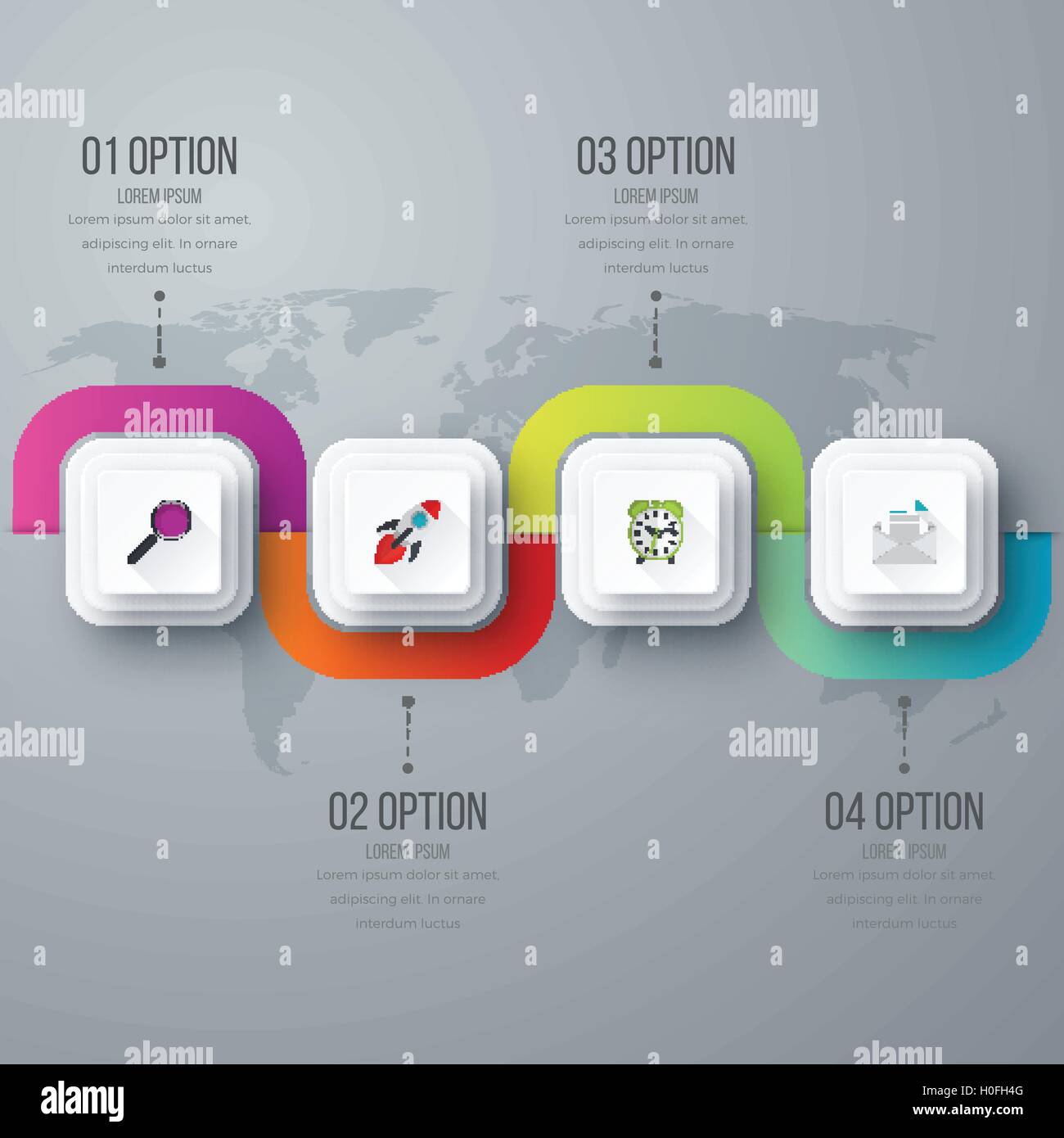Vector illustration of four square infographics Stock Vector Image ...