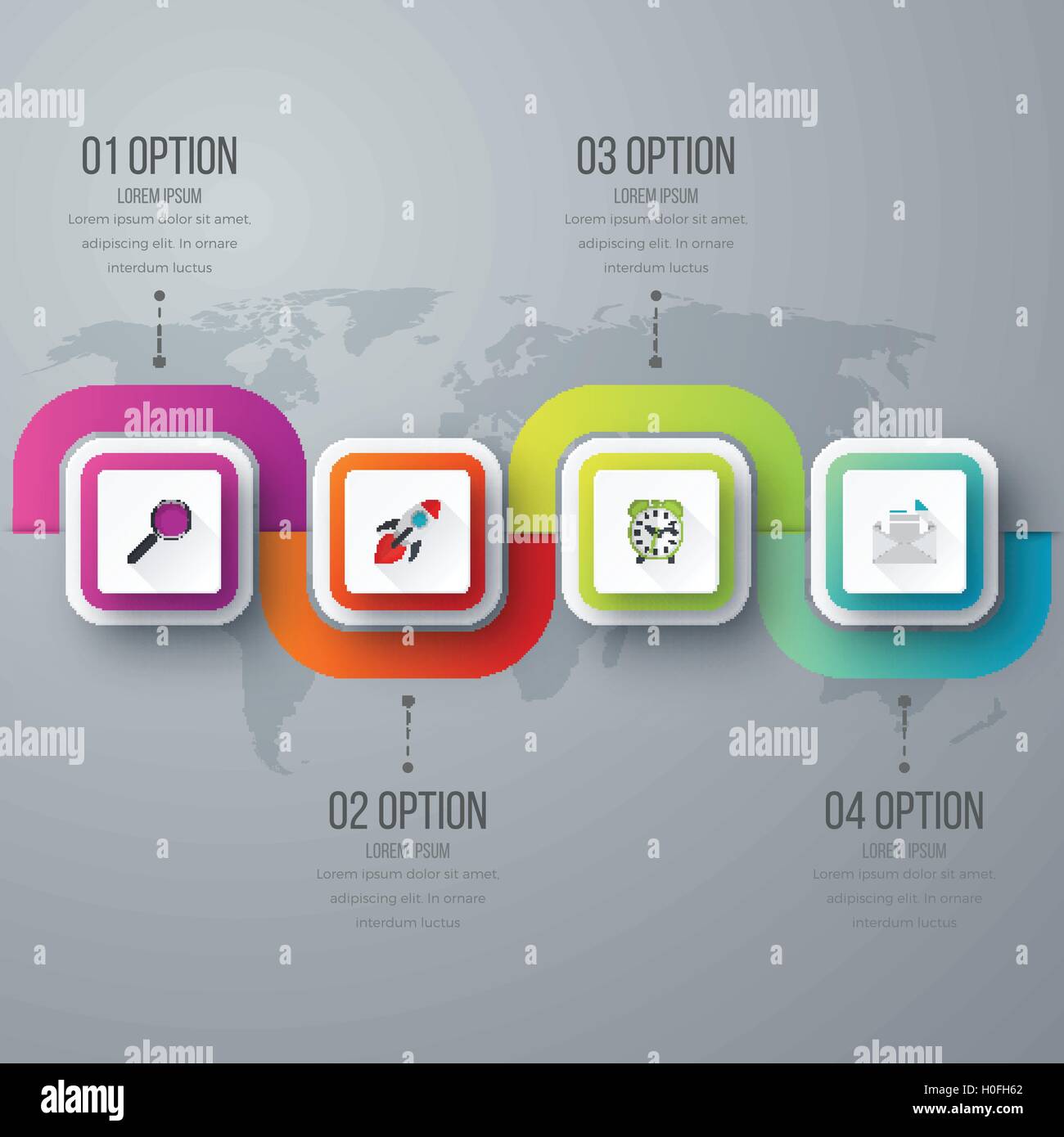 Vector illustration of four square infographics Stock Vector Image ...