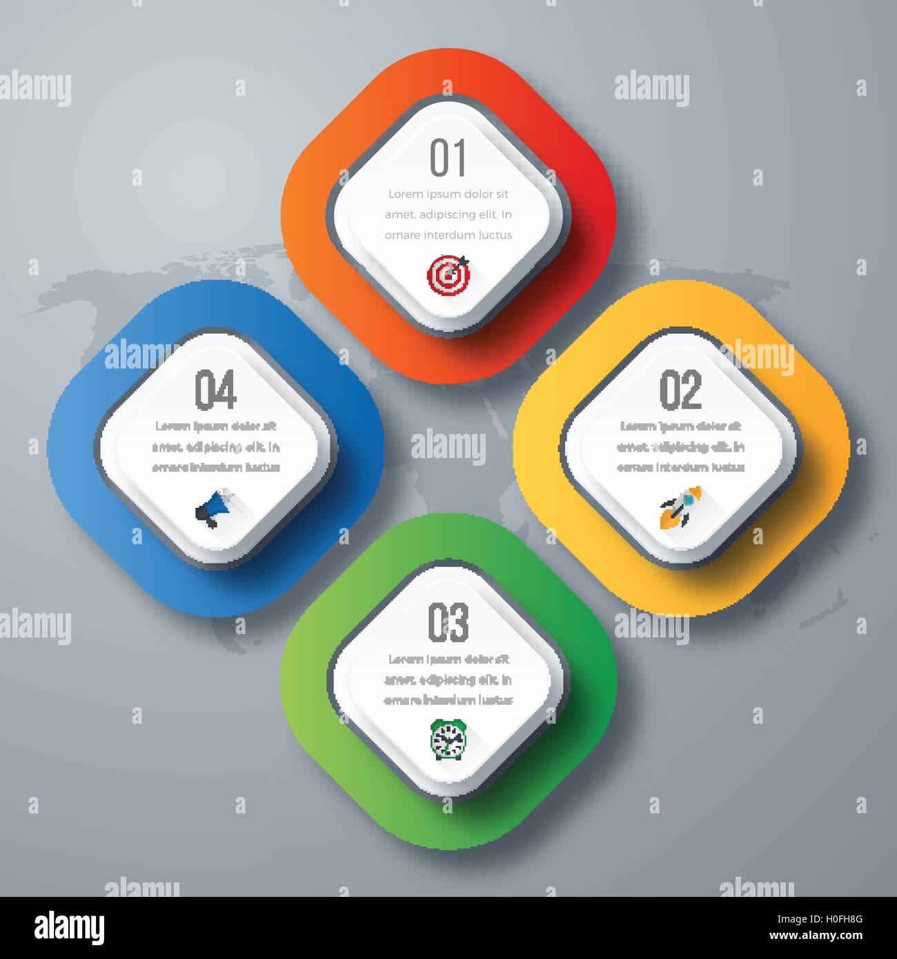 Vector illustration of four square infographics Stock Vector Image ...