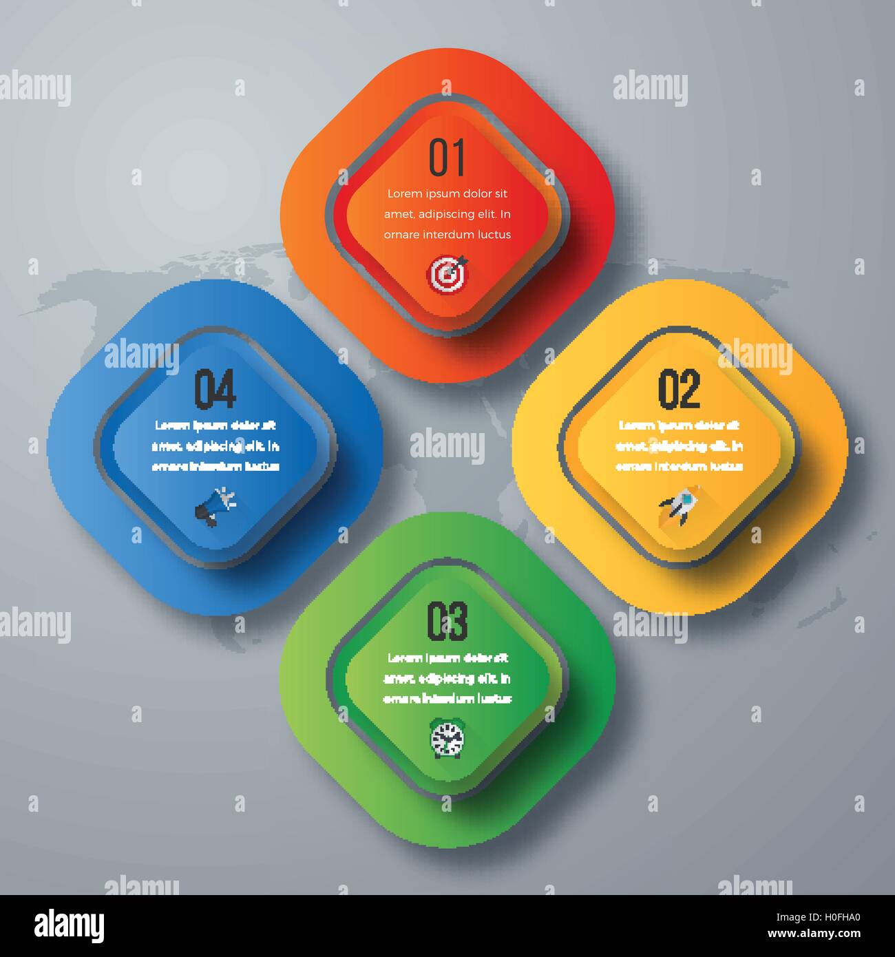 Vector illustration of four square infographics Stock Vector Image ...