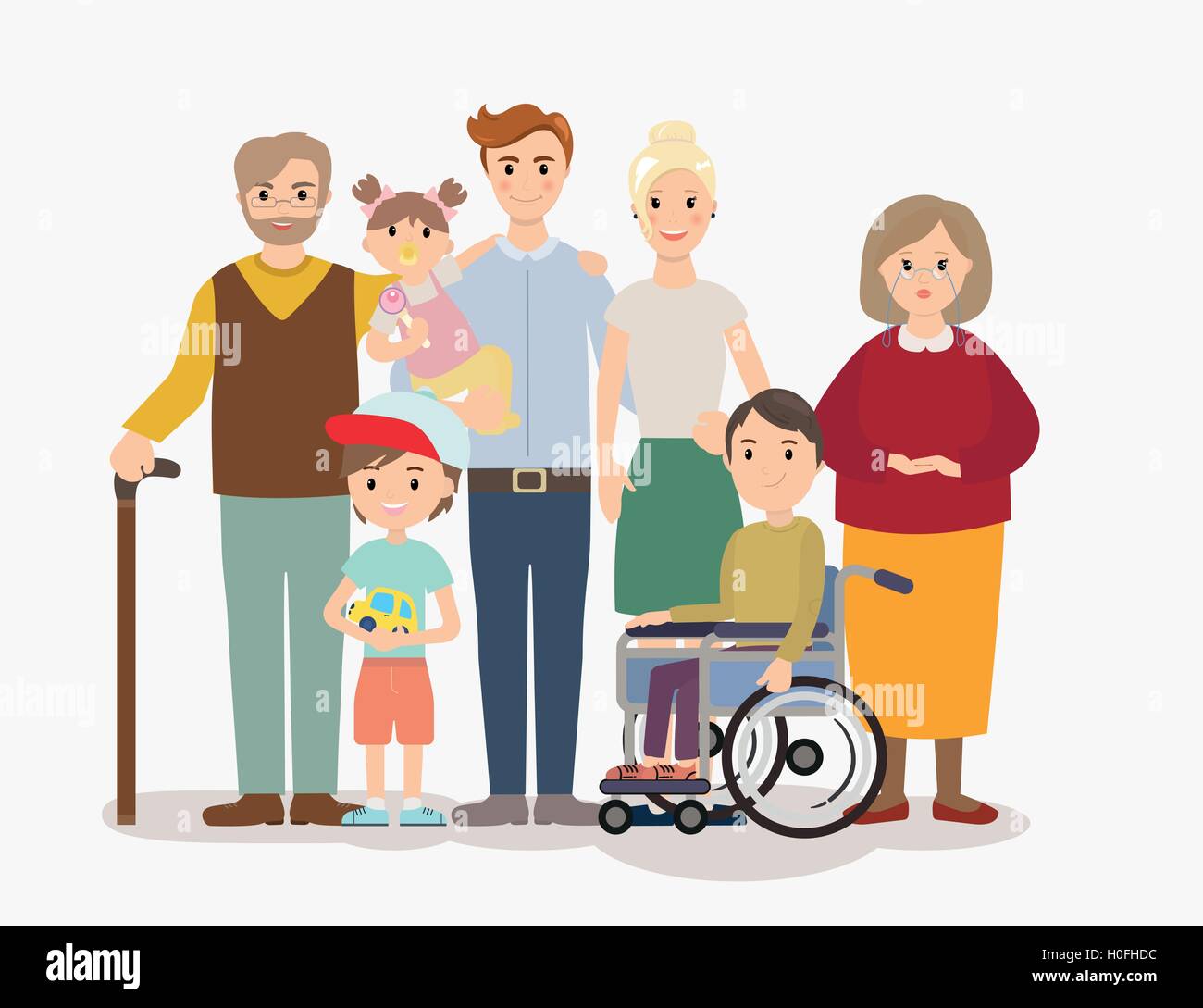 Big modern family vector illustration Stock Vector Image & Art - Alamy
