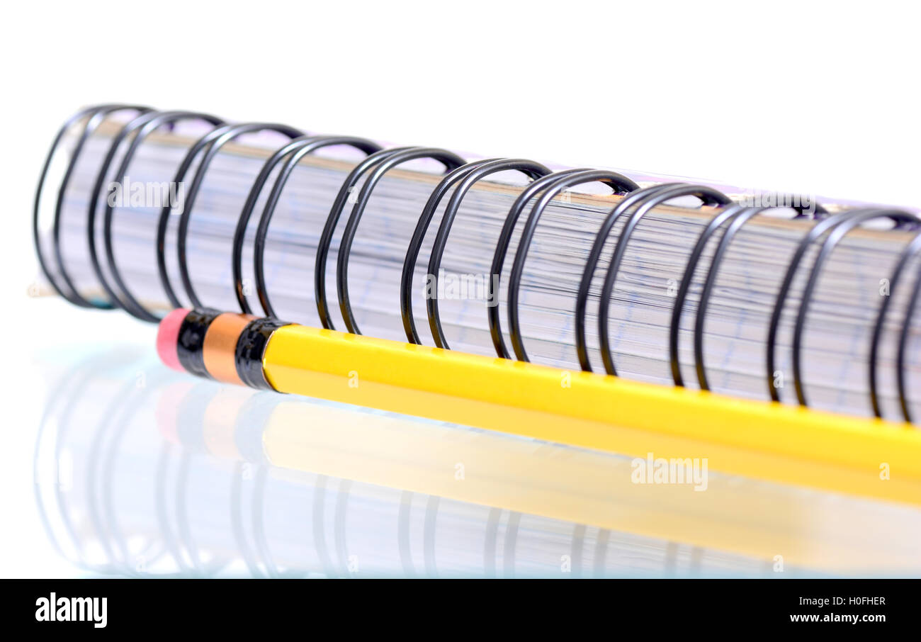 Pencil and Notebook Stock Photo - Alamy