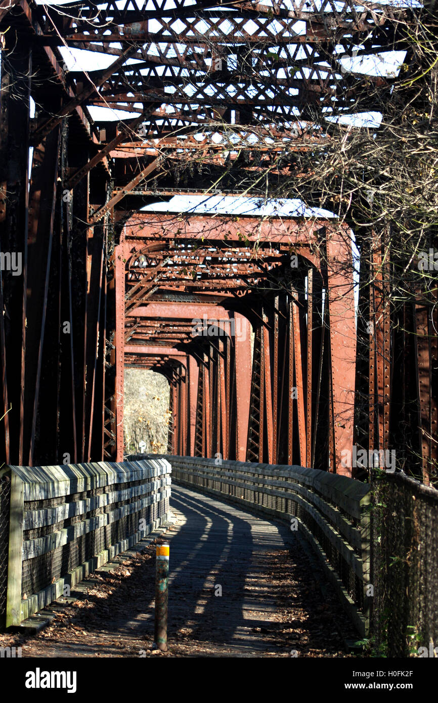 Old railroad bridge converted in hiking and biking trail on Percival ...