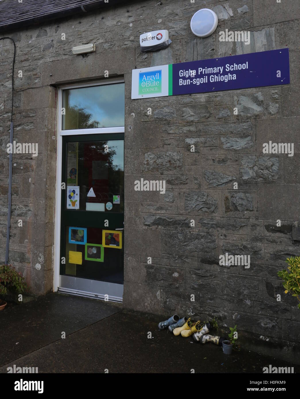 Exterior of Gigha Primary School Isle of Gigha Scotland September 2016 ...