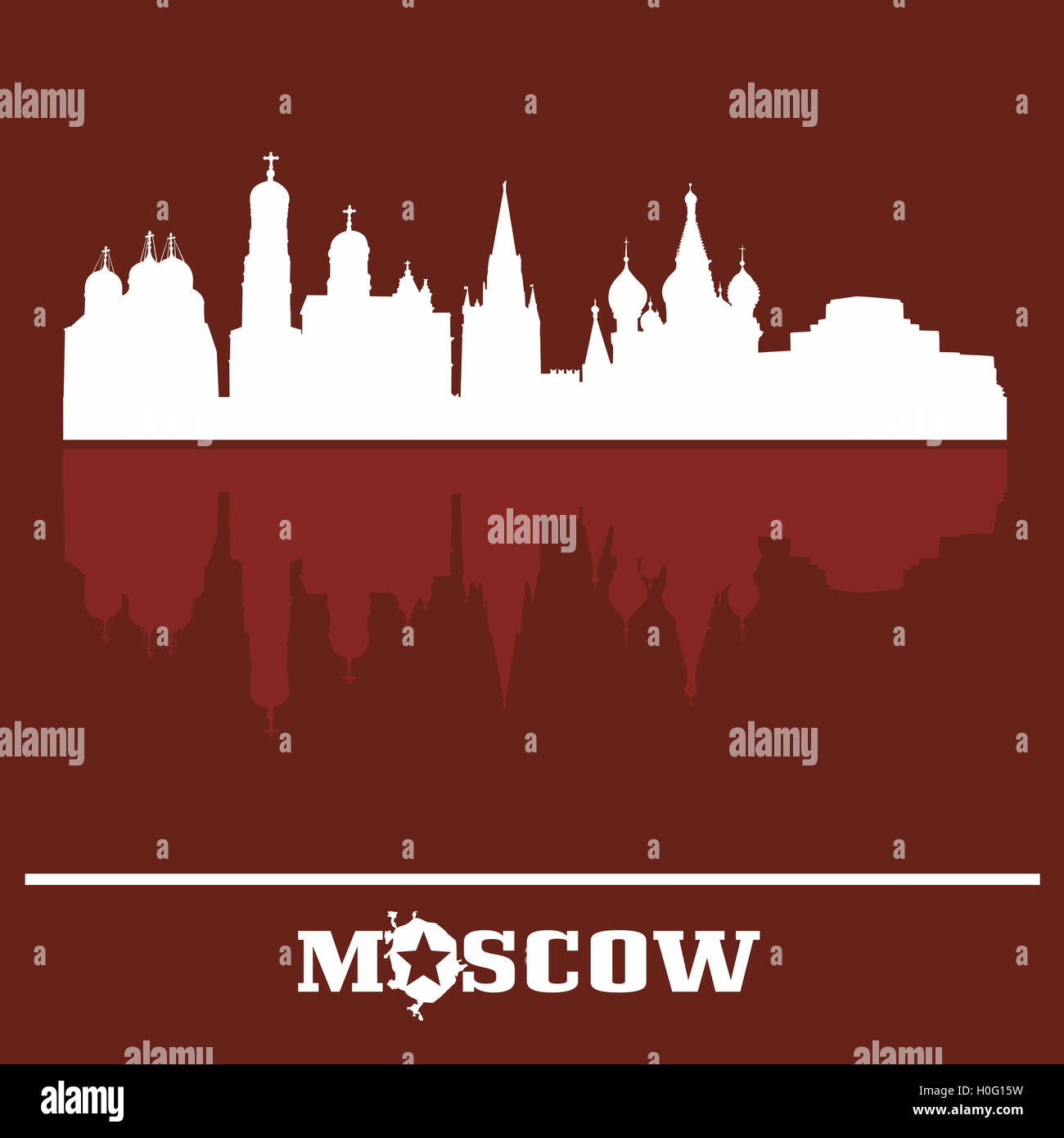 Moscow skyline of buildings and landmarks, Russia, Kremlin with ...