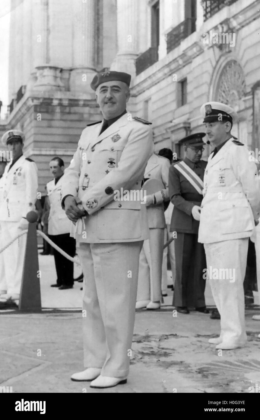 FRANCISCO FRANCO (1892-1975) Spanish Caudillo at a Parade of Labour in ...