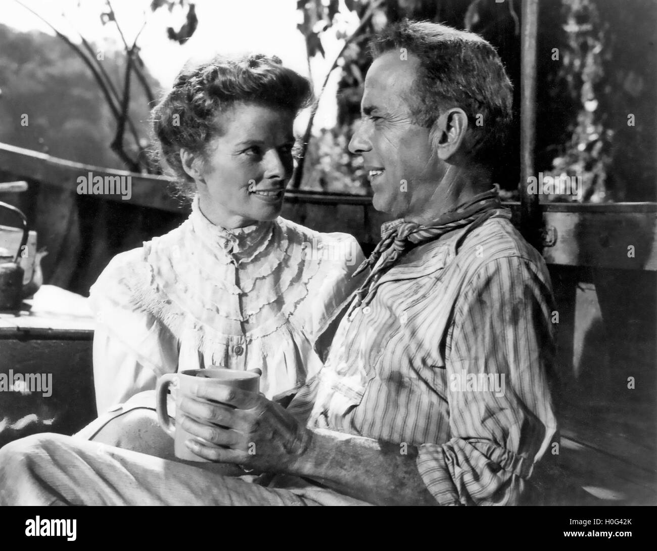The african queen 1951 humphrey bogart Black and White Stock Photos ...