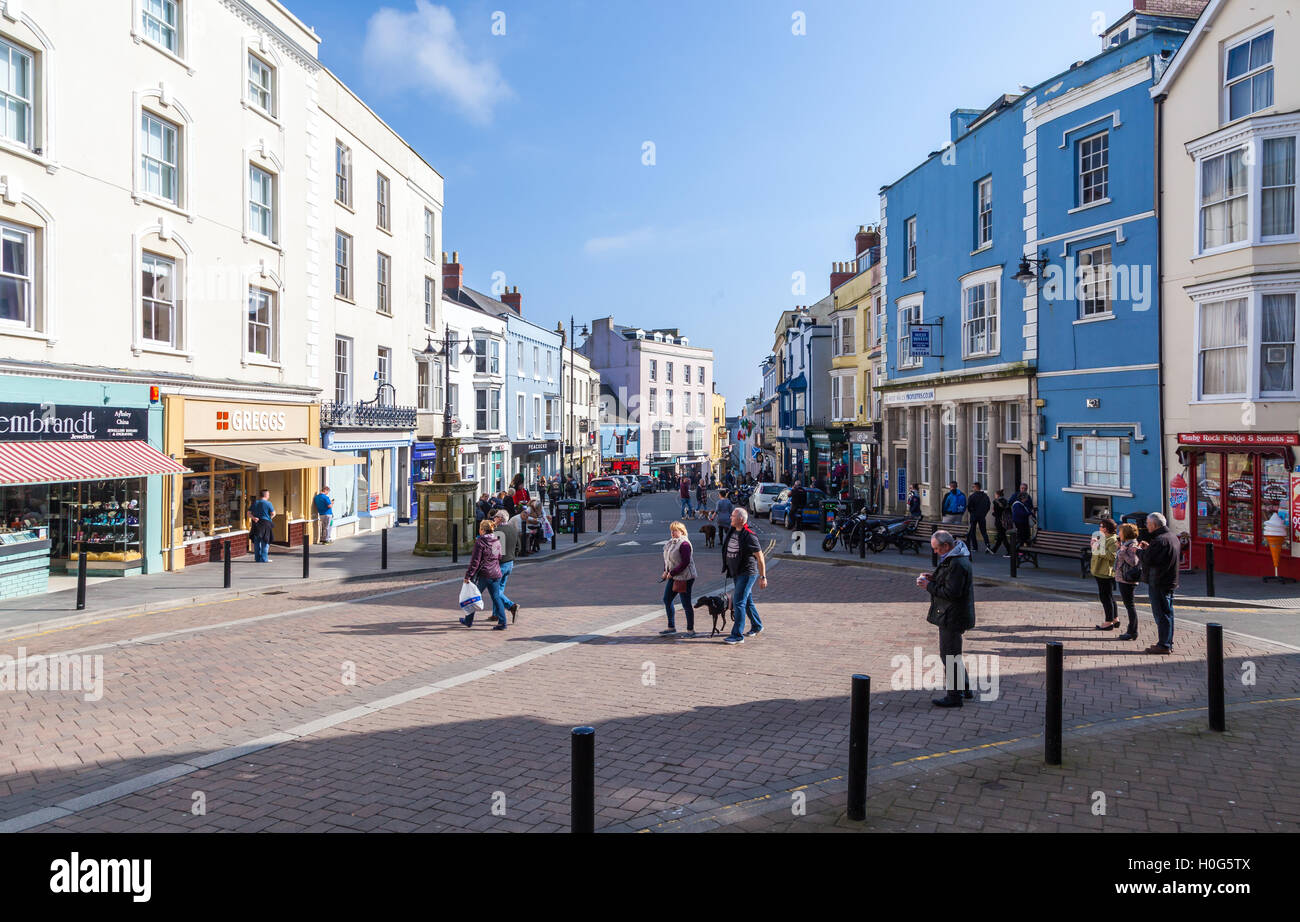 Tenby shopping street hi-res stock photography and images - Alamy