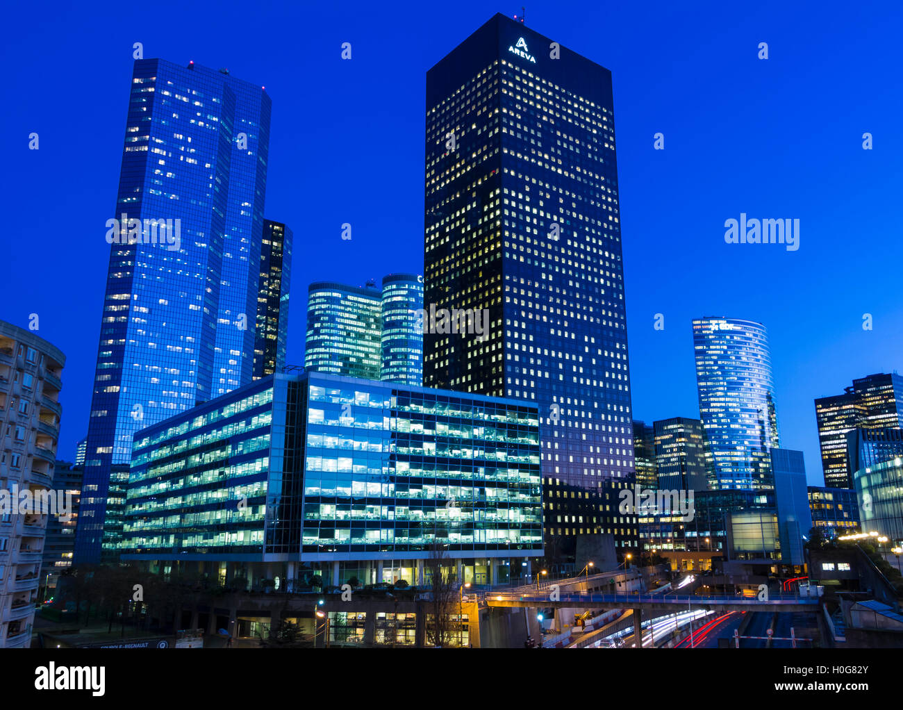 Puteaux city, France-February 03, 2016: The business district La ...