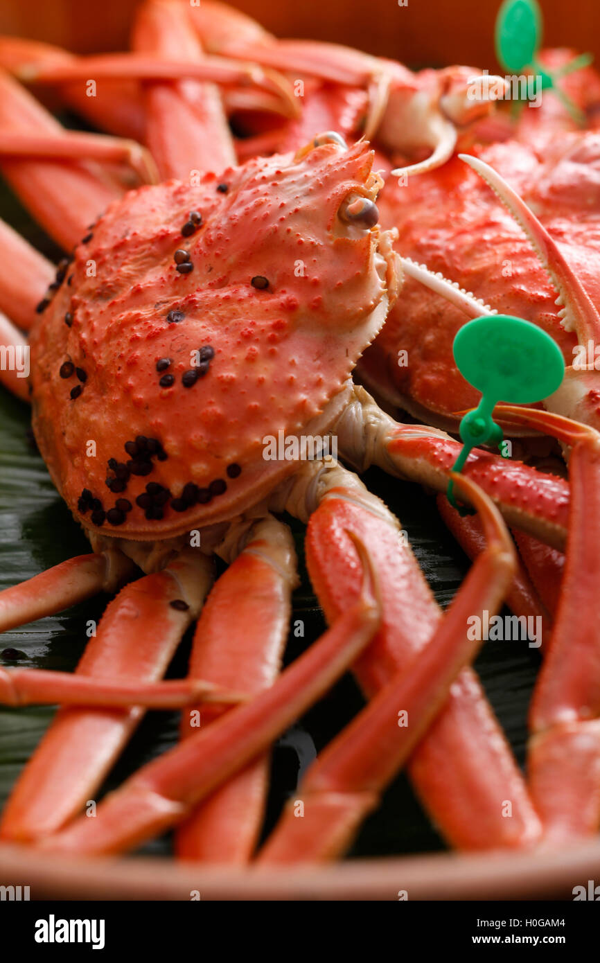 Steamed red king crab for meal on the table in restaurant Stock Photo ...