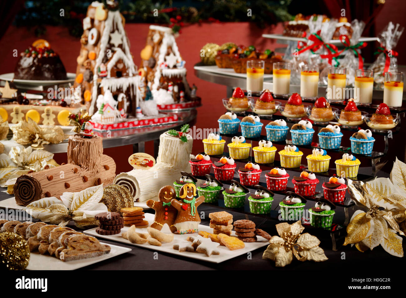 Santa's Kitchen Buffet with plenty of cake, muffin, candy and chocolate ...
