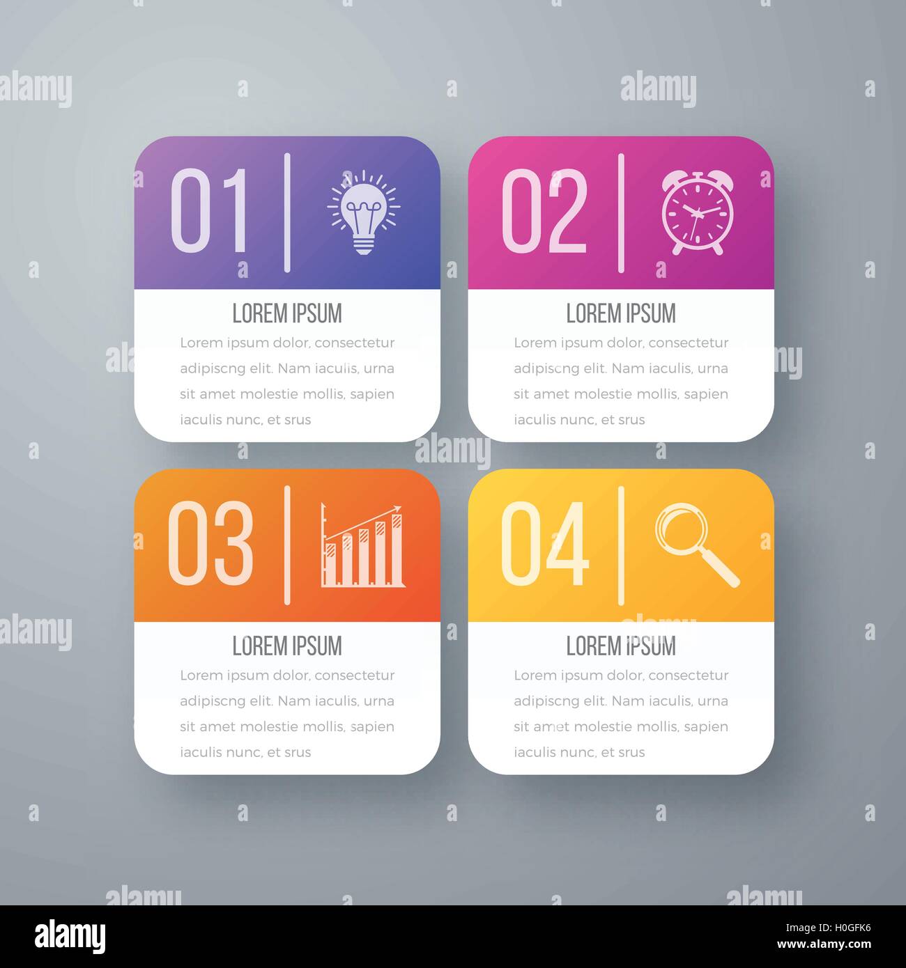 Vector illustration of four square infographics Stock Vector Image ...