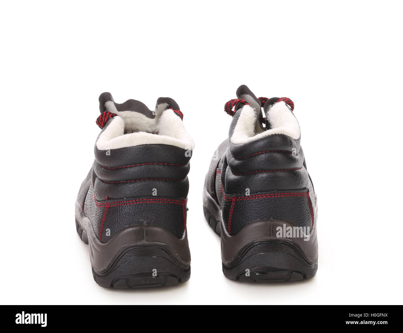Back view of black boots Stock Photo - Alamy